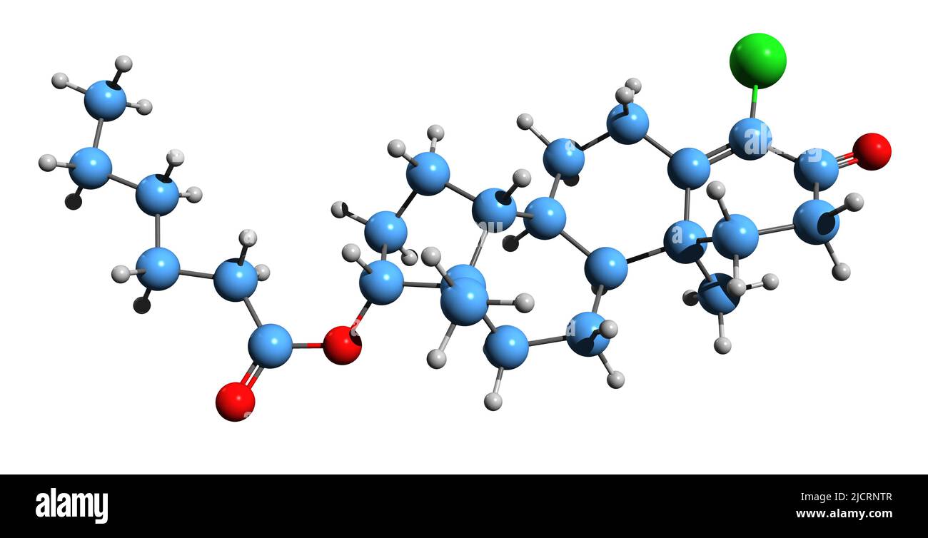 3D image of Clostebol caproate skeletal formula - molecular chemical ...