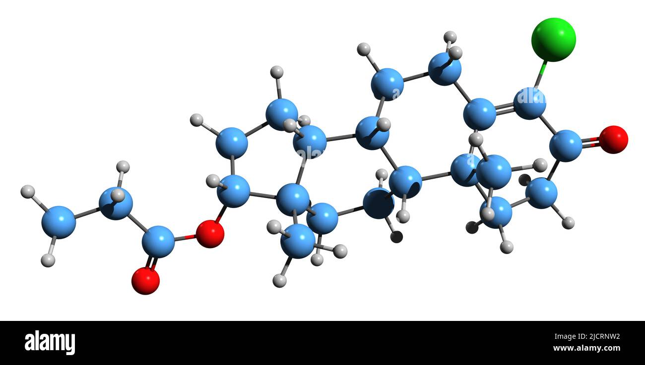 3D image of Clostebol propionate skeletal formula - molecular chemical ...