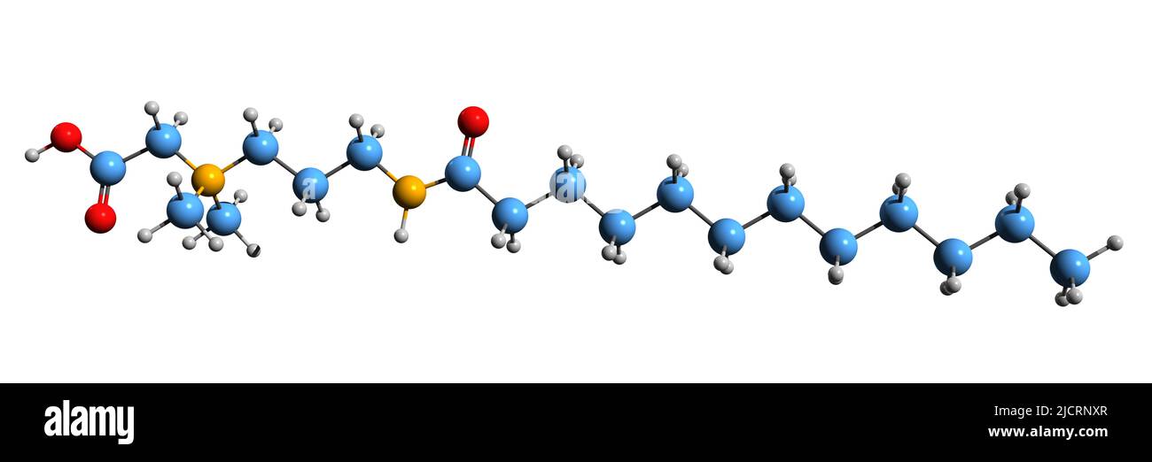 3D image of cocamidopropyl betaine skeletal formula - molecular ...