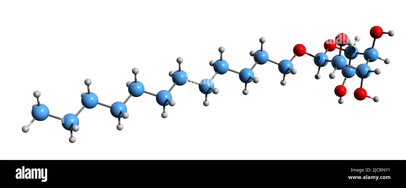 3D image of coco glucoside skeletal formula - molecular chemical ...