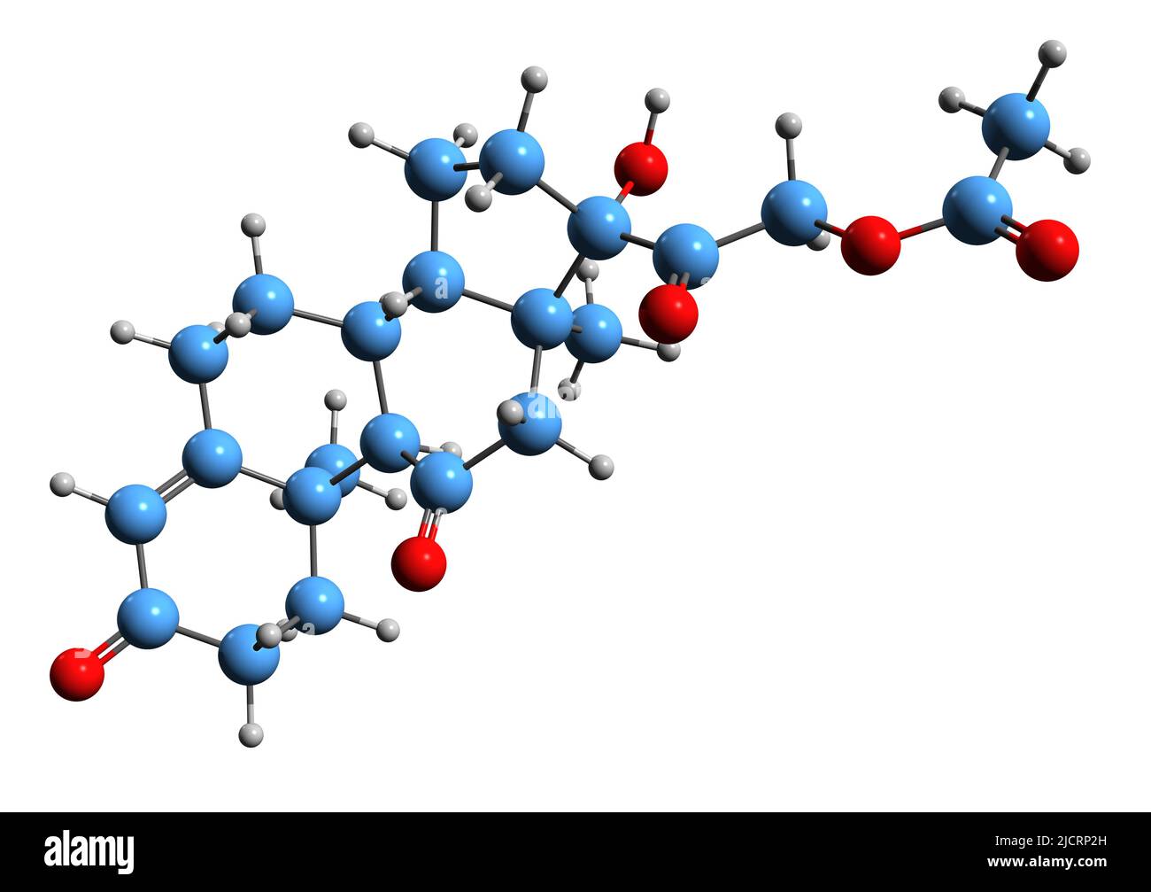 3D image of Cortisone acetate skeletal formula - molecular chemical ...