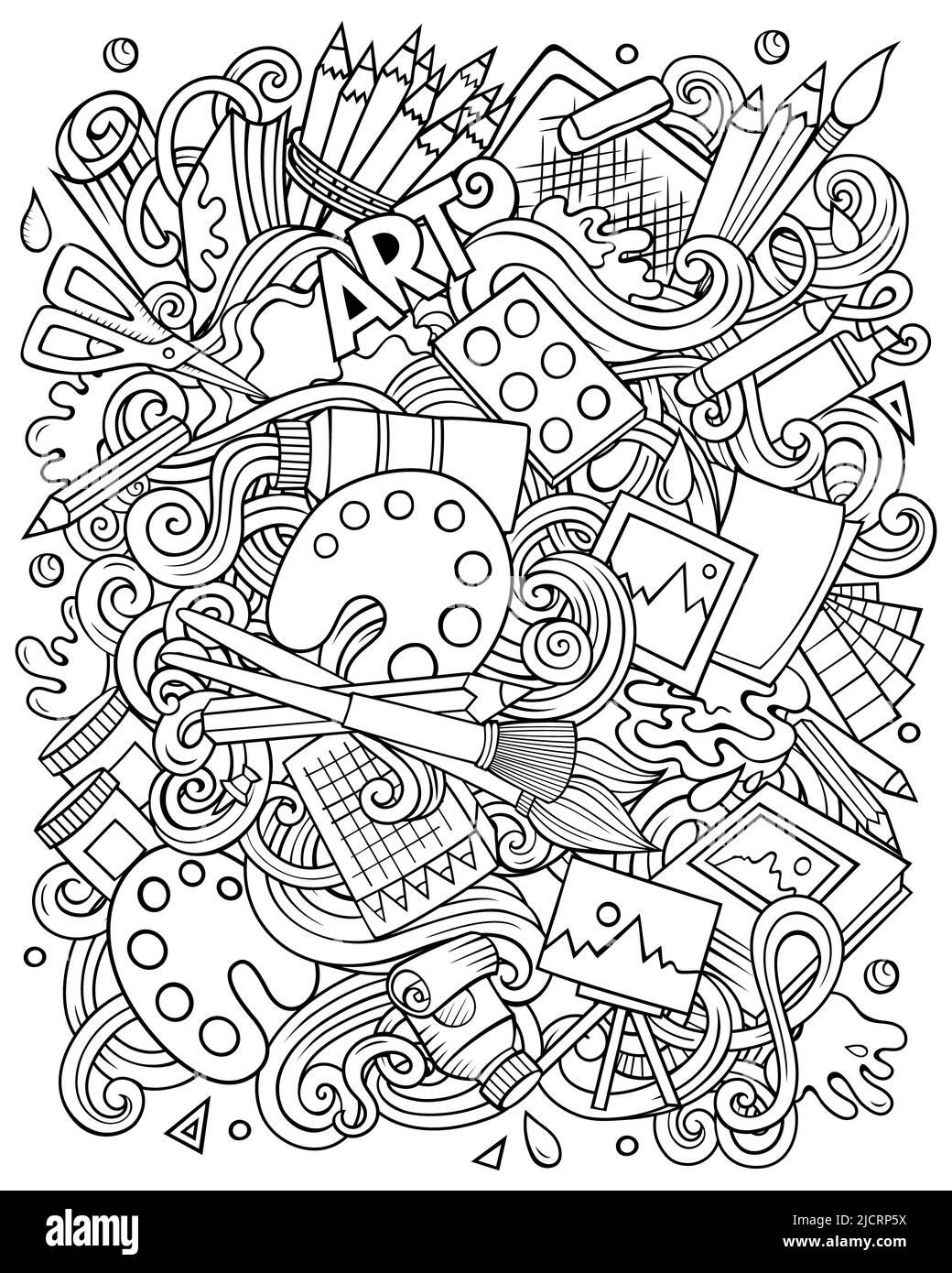 Cartoon raster doodles Art and Design illustration Stock Photo - Alamy