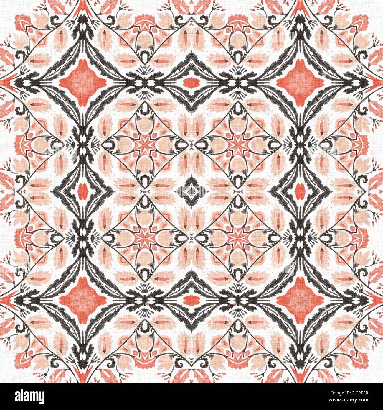 Modern boho geometric floral quilt style seamless pattern. Shabby chic ...
