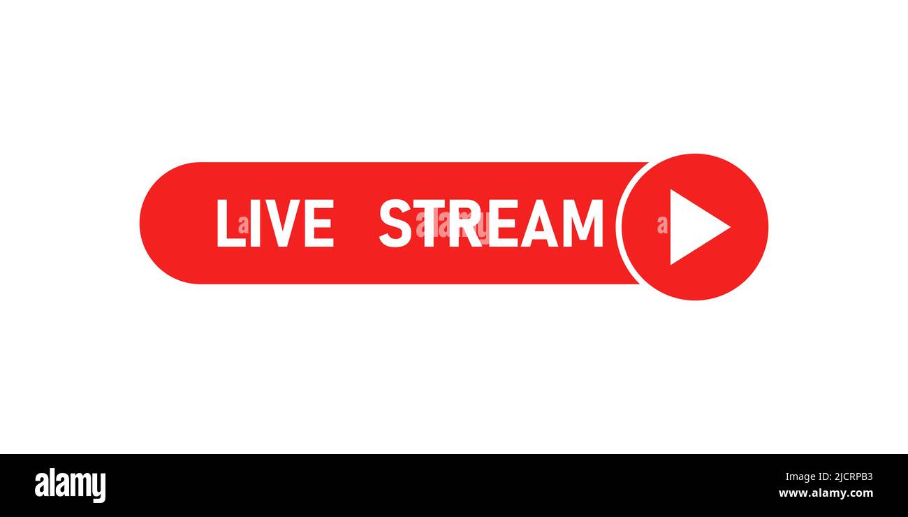Live stream icon button for broadcasting or online stream. Vector ...