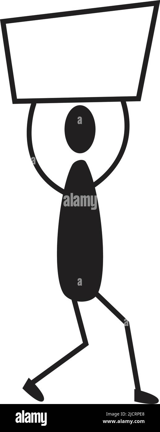 Stickman people figure symbol with board for campaign and advertising ...