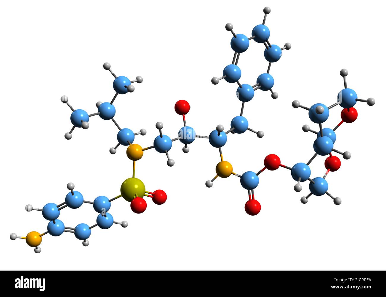 3D image of Darunavir skeletal formula - molecular chemical structure ...