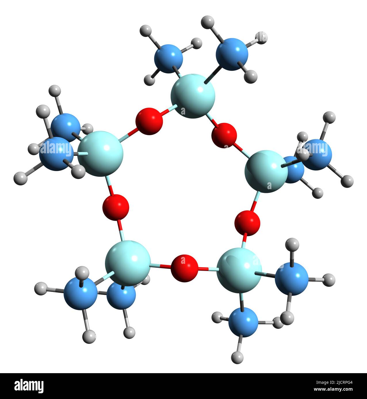 3D image of Decamethylcyclopentasiloxane skeletal formula - molecular ...