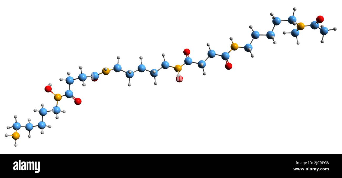 3D image of Deferoxamine skeletal formula - molecular chemical ...