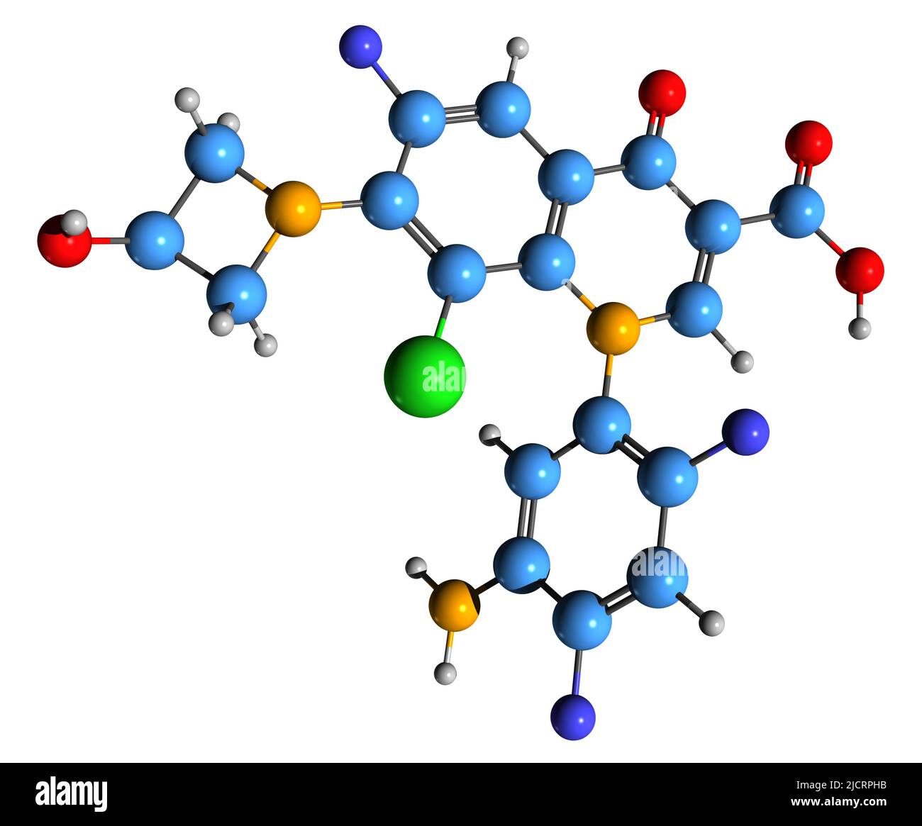 3D image of Delafloxacin skeletal formula - molecular chemical ...