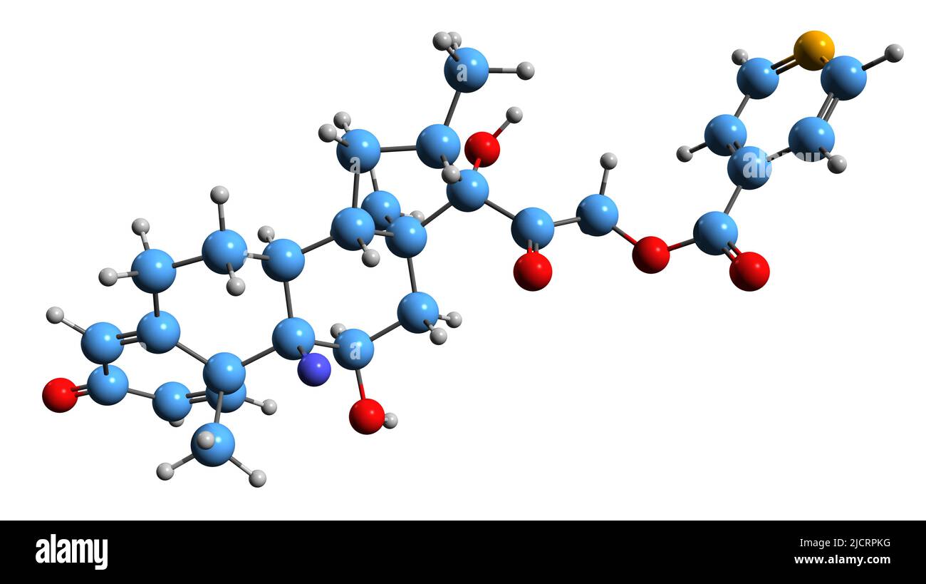 3D image of Dexamethasone isonicotinate skeletal formula - molecular ...