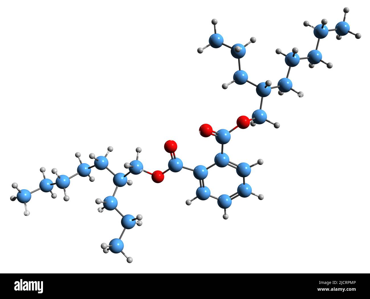 3D image of Di 2-propylheptyl phthalate skeletal formula - molecular ...