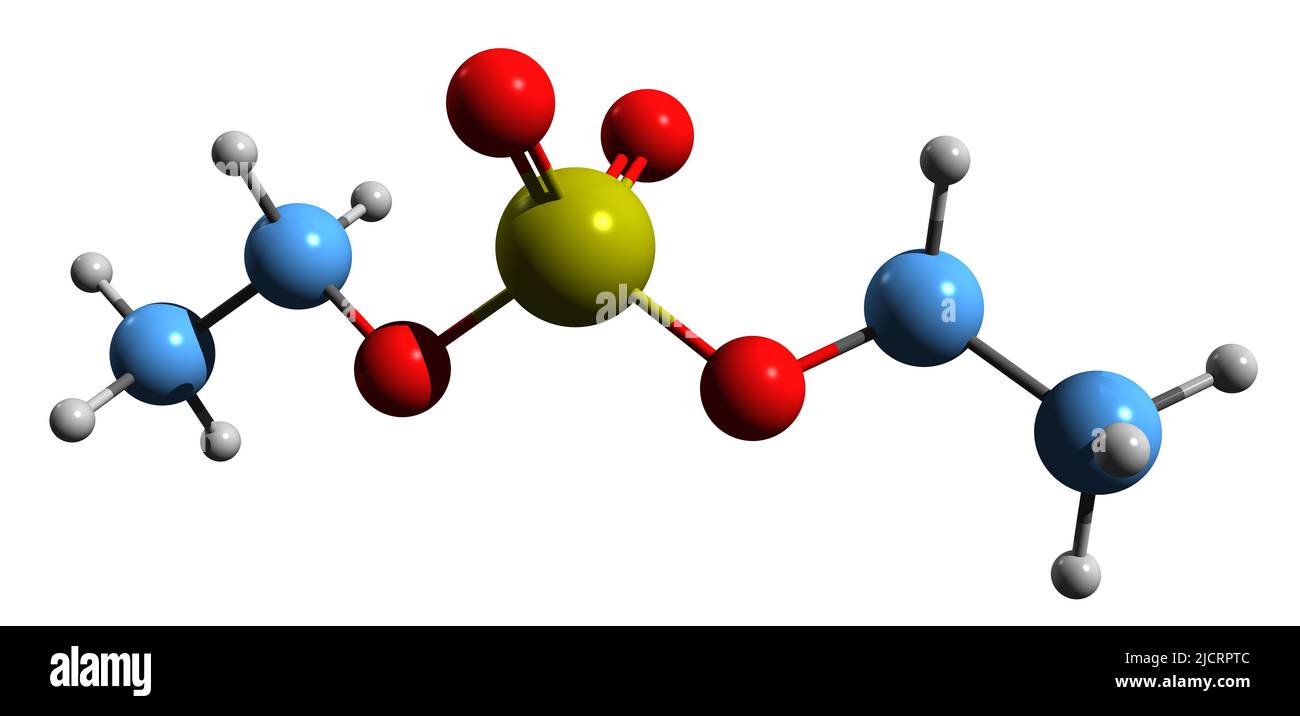 3D image of Diethyl sulfate skeletal formula - molecular chemical ...