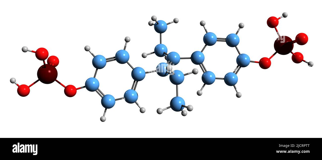 3D image of diethylstilbestrol diphosphate skeletal formula - molecular ...