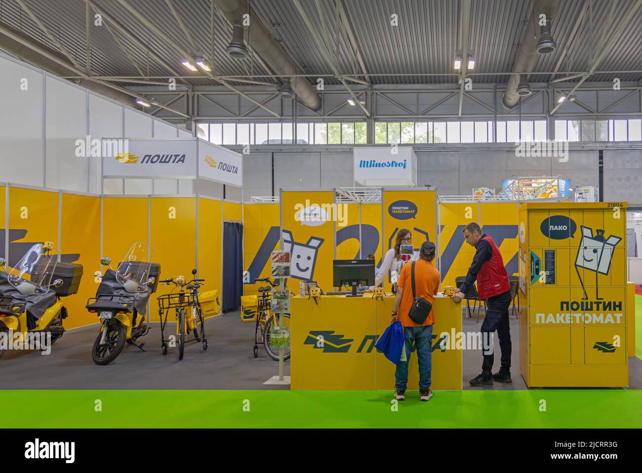 Novi Sad, Serbia - May 23, 2022: Serbian Post Office Stand With New ...