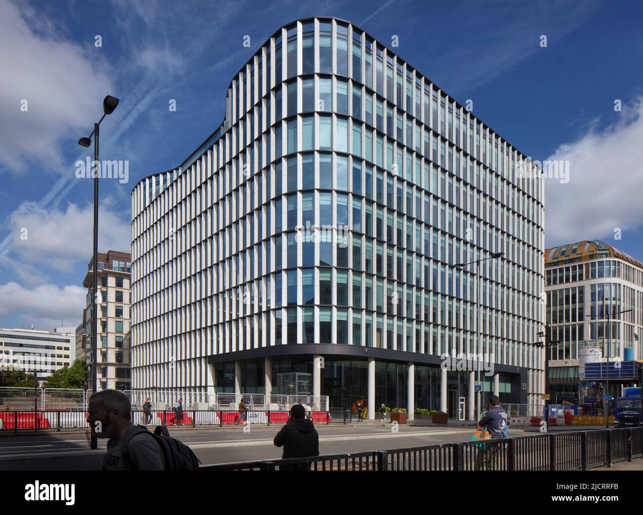 Exterior street facade of the new commercial building - corner view ...