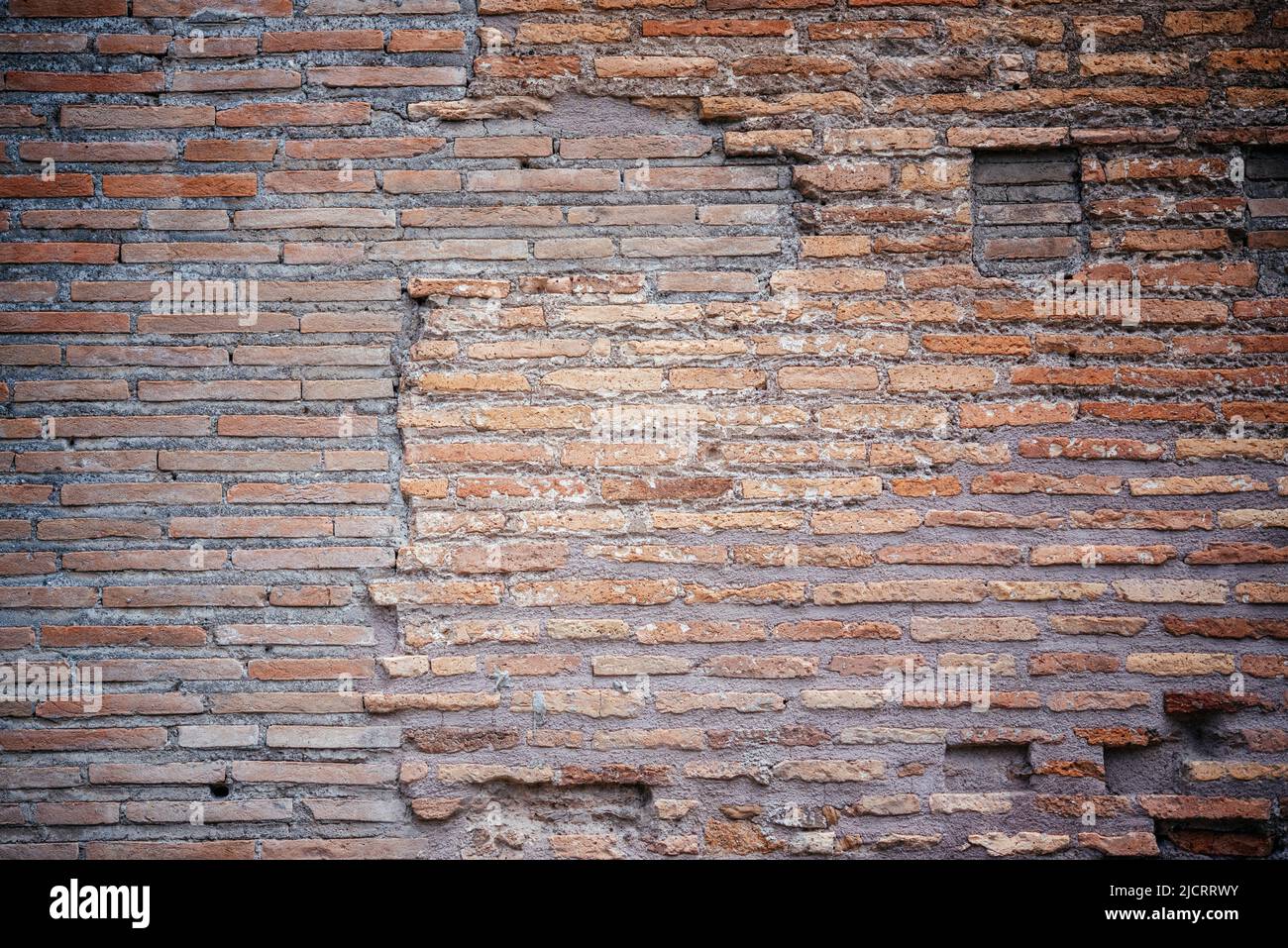 Old textured brick wall in Rome Italy background Stock Photo - Alamy