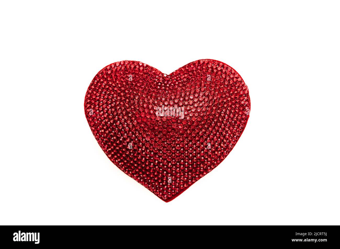 Heart isolated on white. Red color ruby shiny heart shape jewel ...