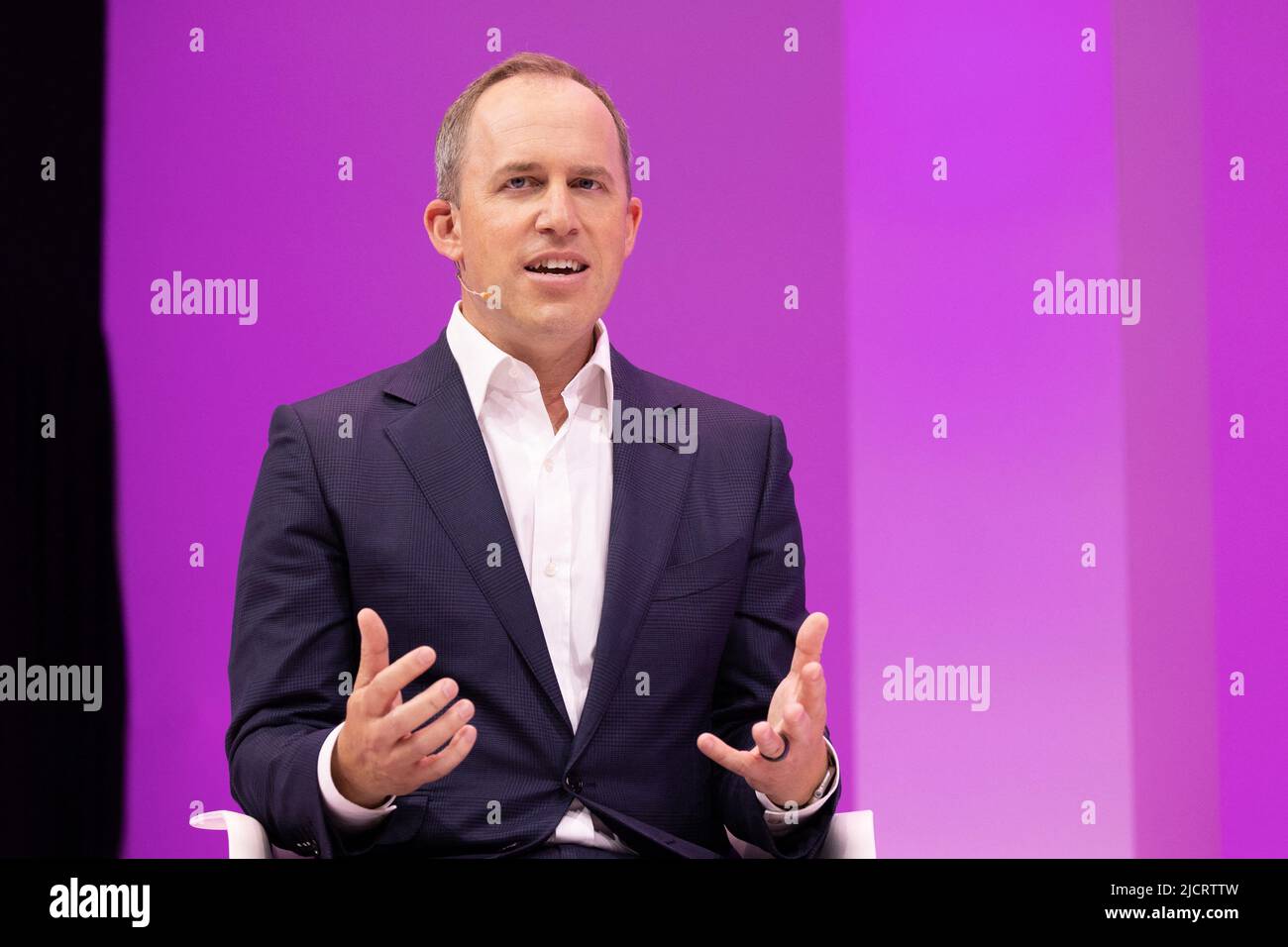 Paris, France, June 15, 2022. Salesforce CEO Bret Taylor speaks during ...