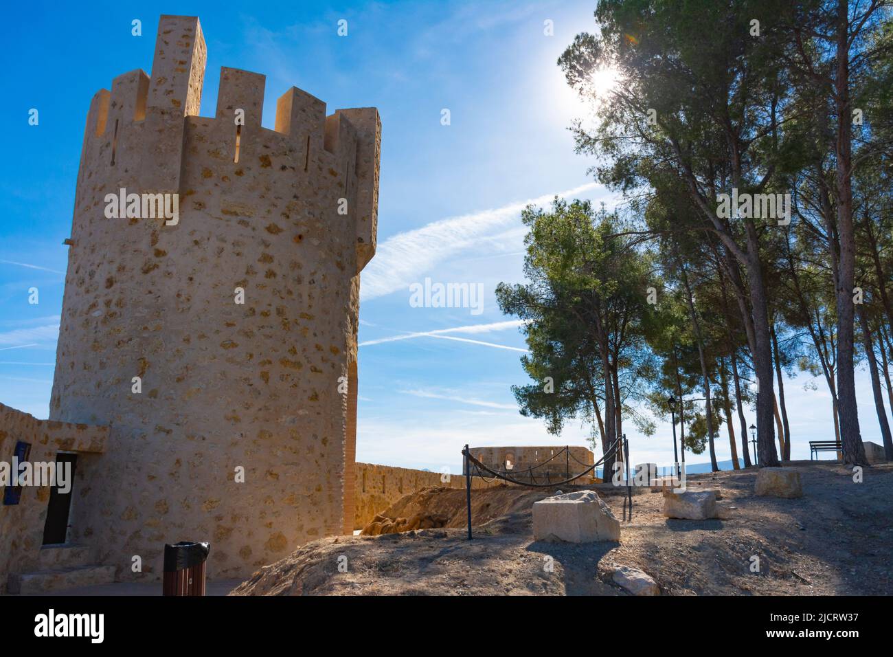 Segorbe, Castellon, Spain. Tower on the main esplanade of the castle of ...