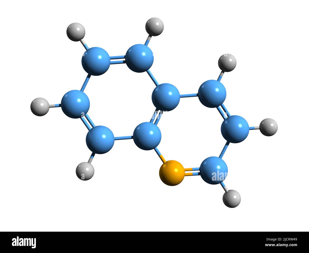 3D image of quinoline skeletal formula - molecular chemical structure ...