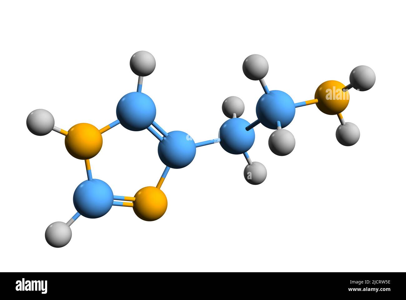 3D image of histamine skeletal formula - molecular chemical structure ...