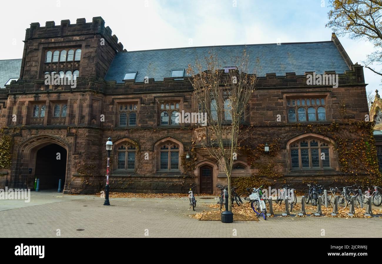 PRINCETON, NJ USA - NOVENBER 12, 2019: View of the facade of East Pyne ...