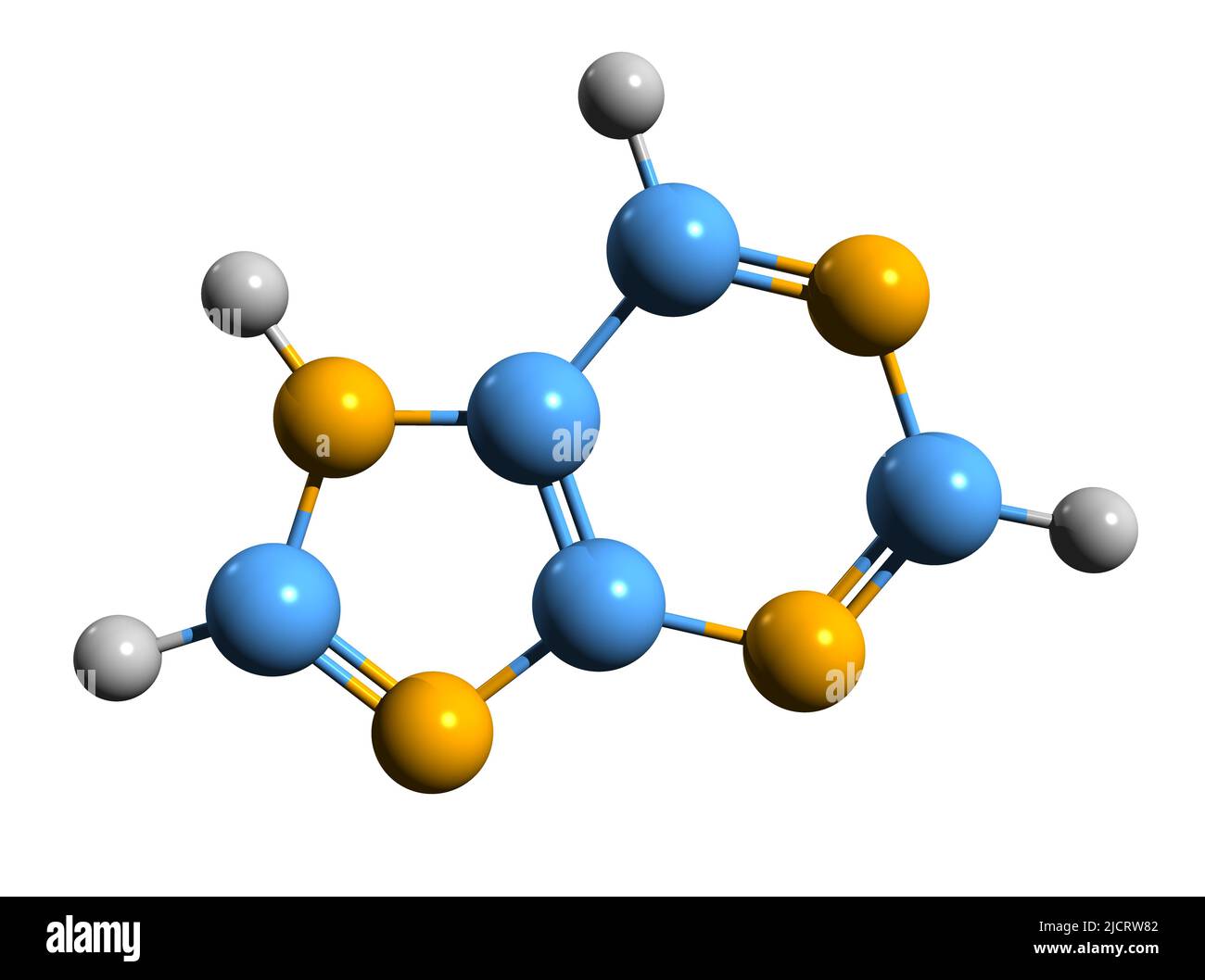 3D image of purine skeletal formula - molecular chemical structure of ...