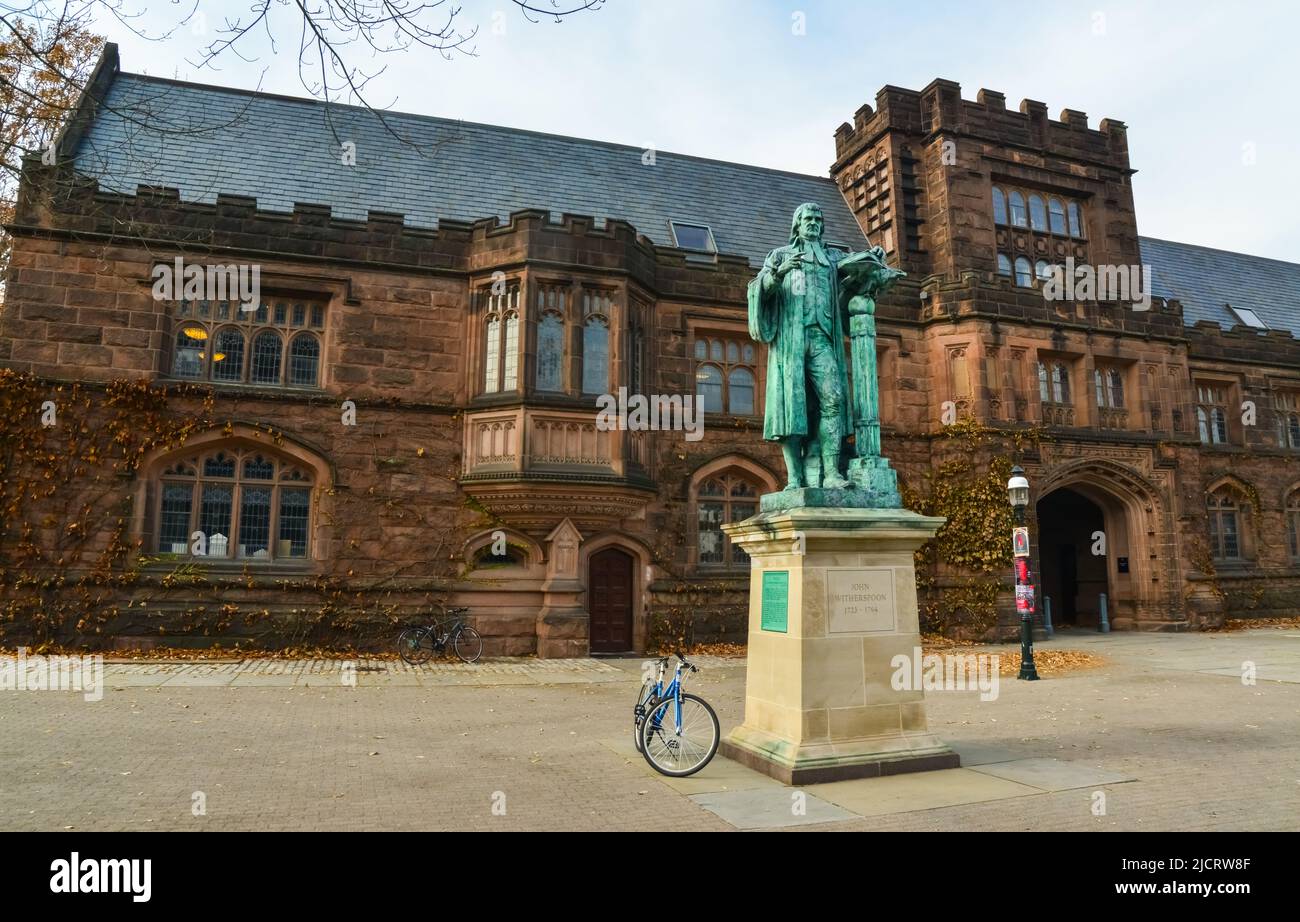 PRINCETON, NJ USA - NOVENBER 12, 2019: View of the facade of East Pyne ...