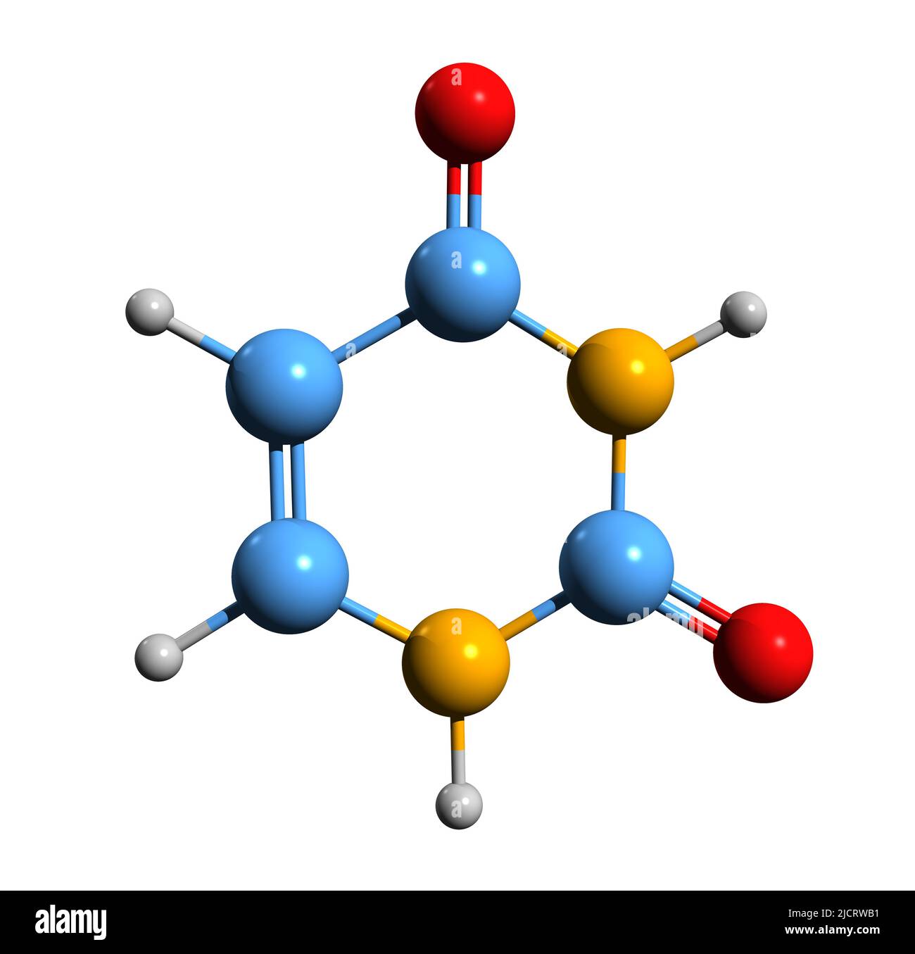 3D image of uracil skeletal formula - molecular chemical structure of ...