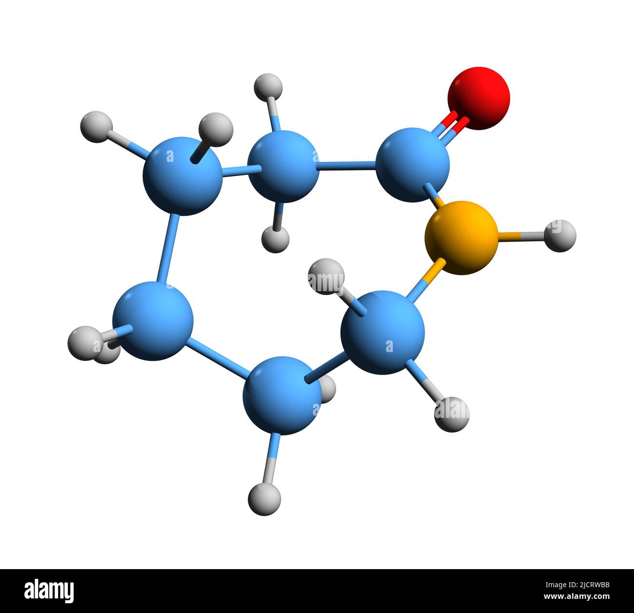 3D image of caprolactam skeletal formula - molecular chemical structure ...