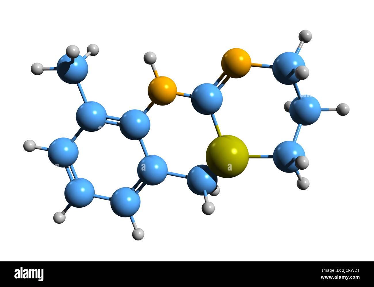 3D image of xylazine skeletal formula - molecular chemical structure of ...