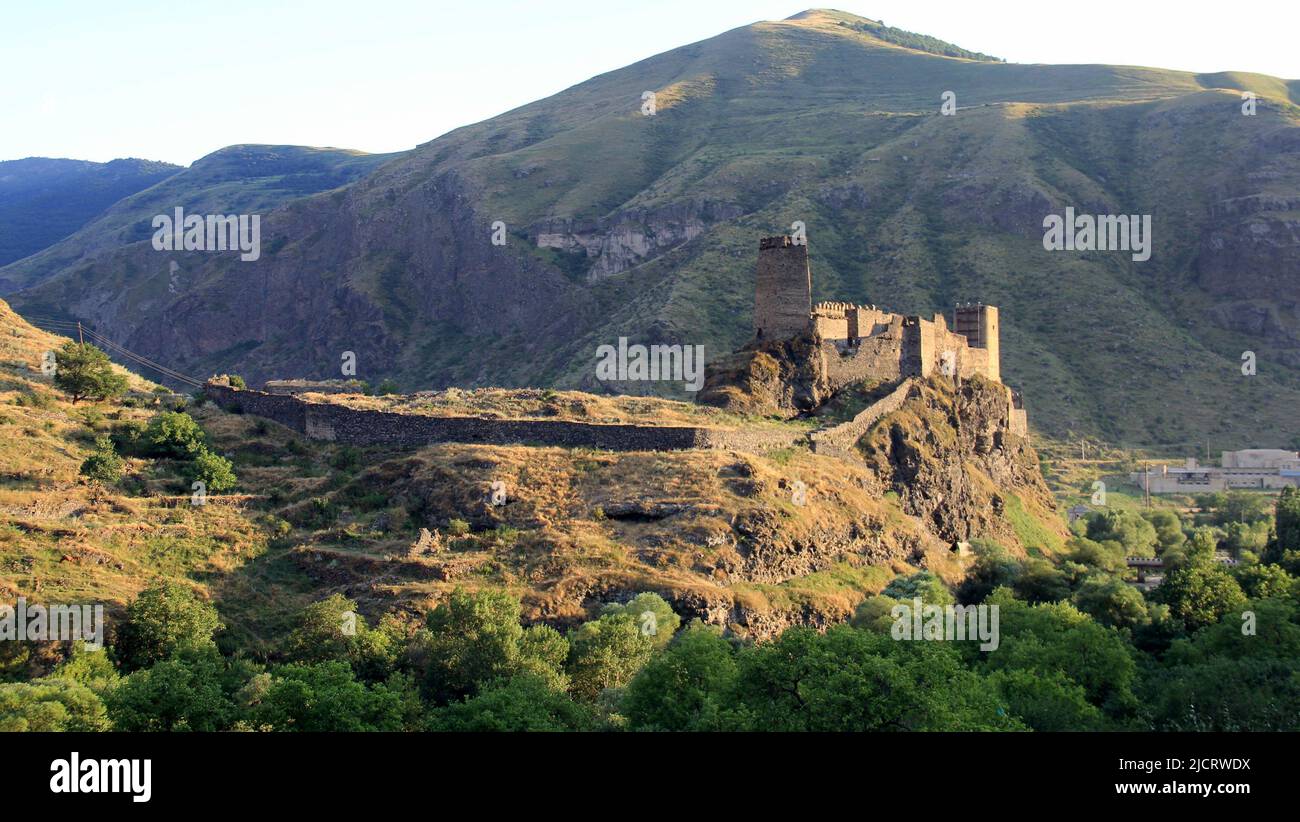 Khertvisi Fortress, one of the oldest castles in Georgia, present walls ...