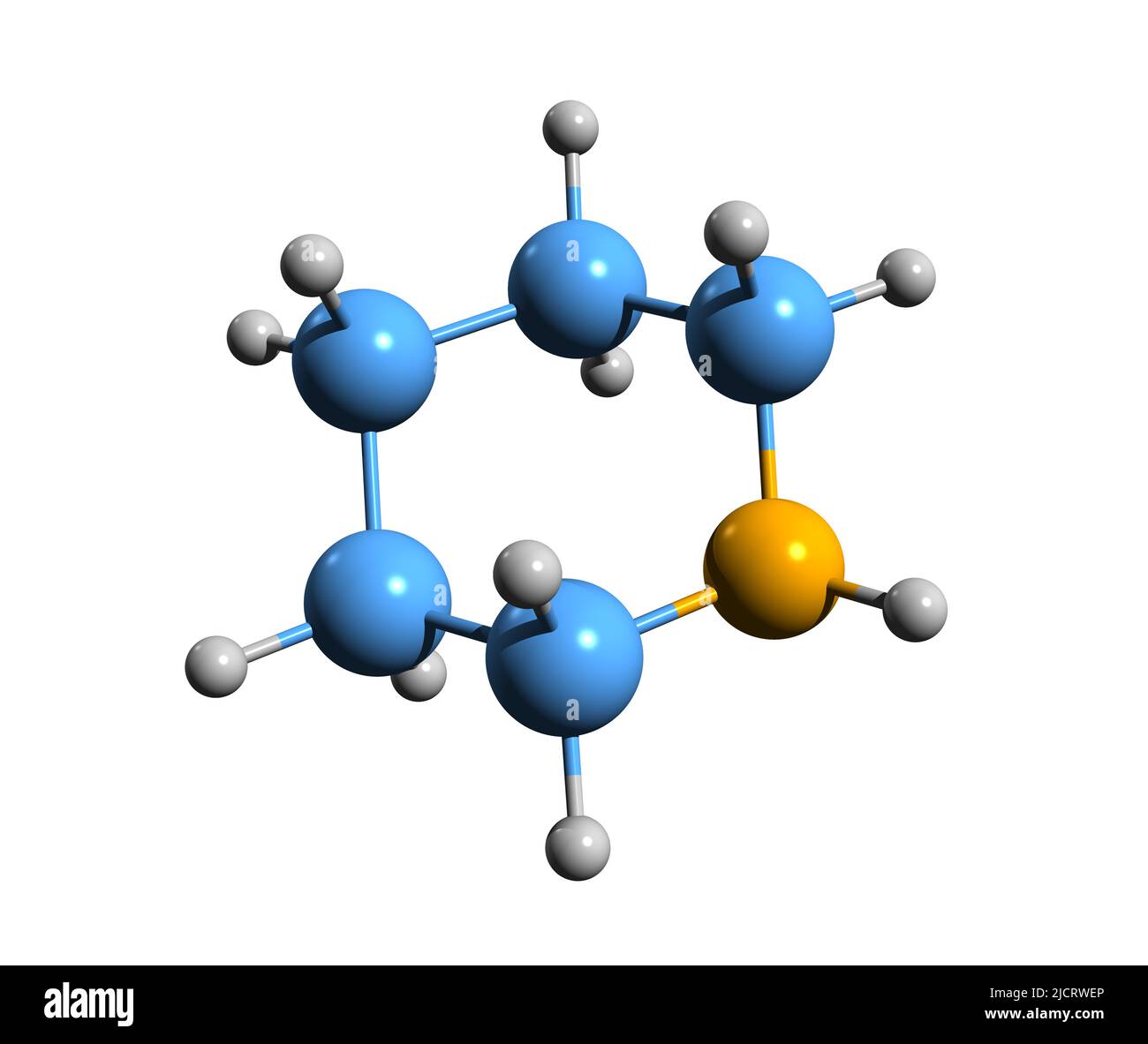 3D image of piperidine skeletal formula - molecular chemical structure ...