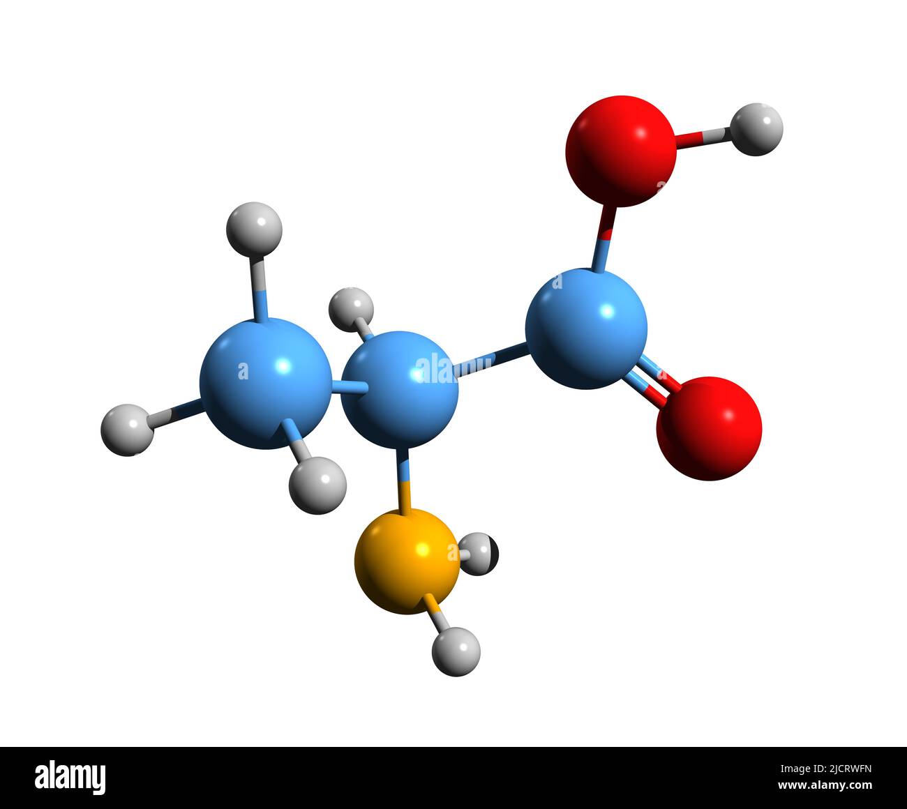 3D image of alanine skeletal formula - molecular chemical structure of ...