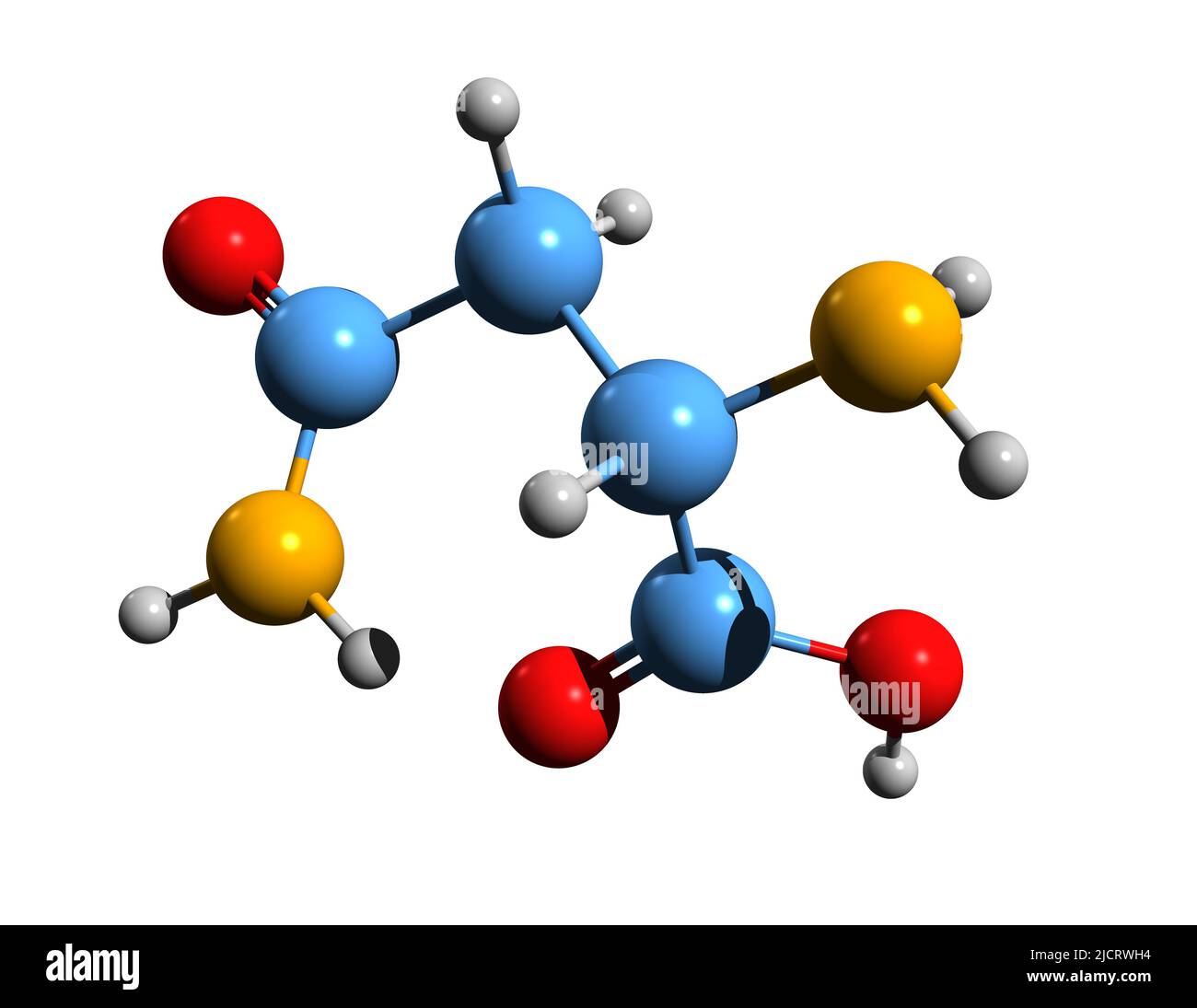 3D image of asparagine skeletal formula - molecular chemical structure ...