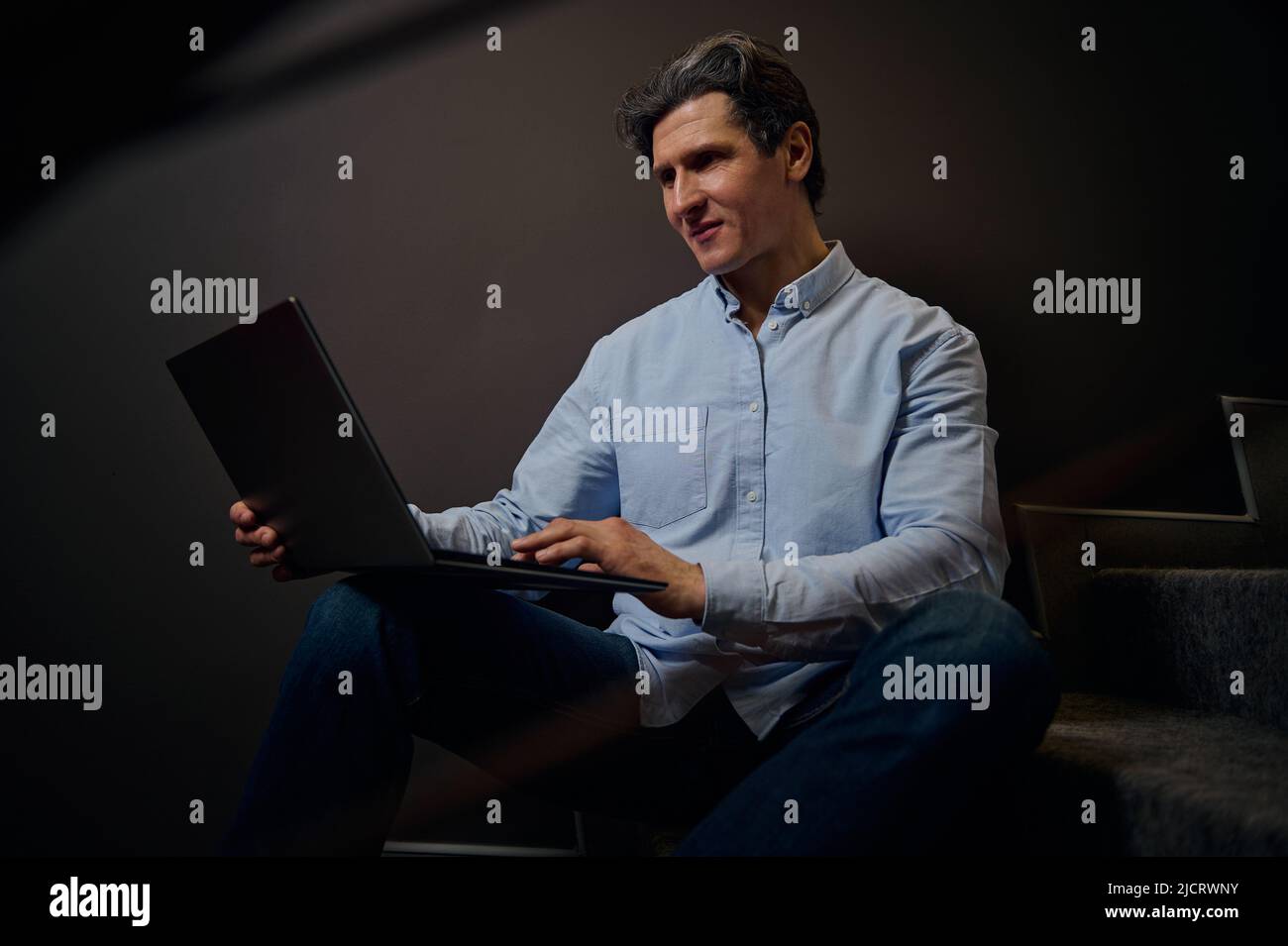 Successful Caucasian businessman, entrepreneur, sales manager, interior ...