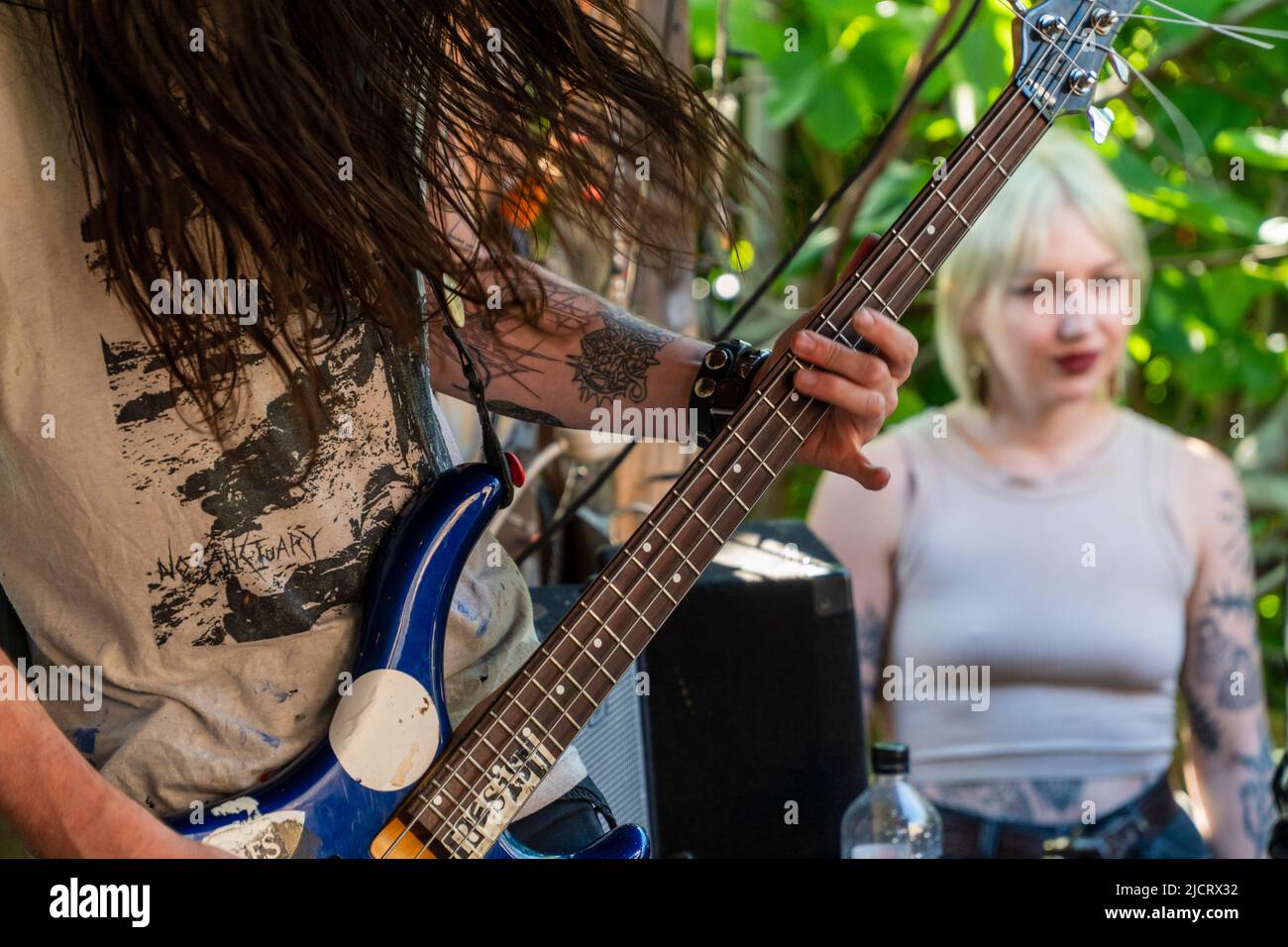 New York, NY, USA. 29th May, 2022. Punk rock band Abism takes over an ...