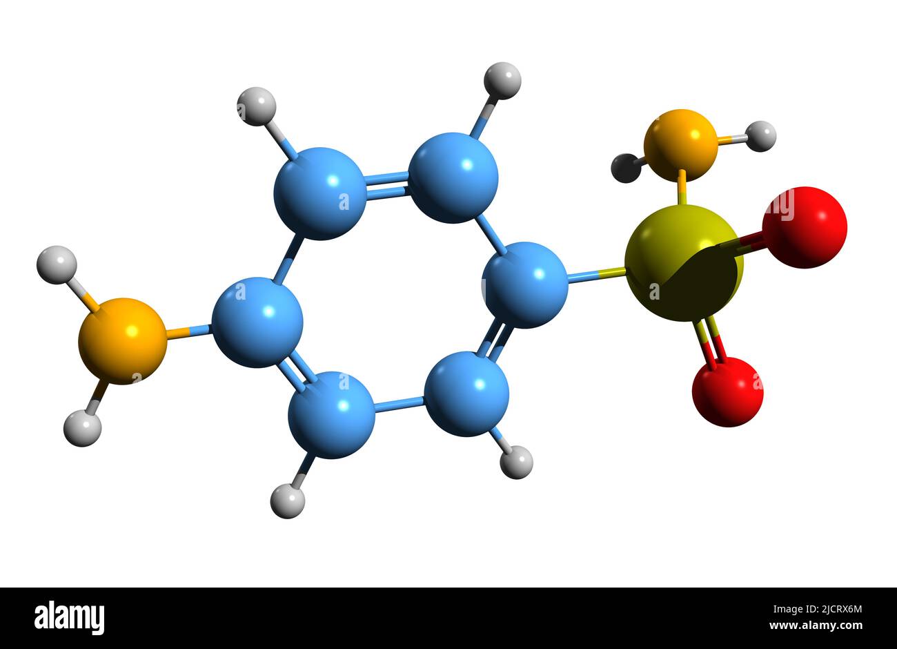 3D image of sulfanilamide skeletal formula - molecular chemical ...