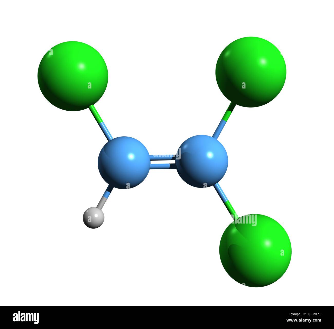 3D image of trichloroethene skeletal formula - molecular chemical ...
