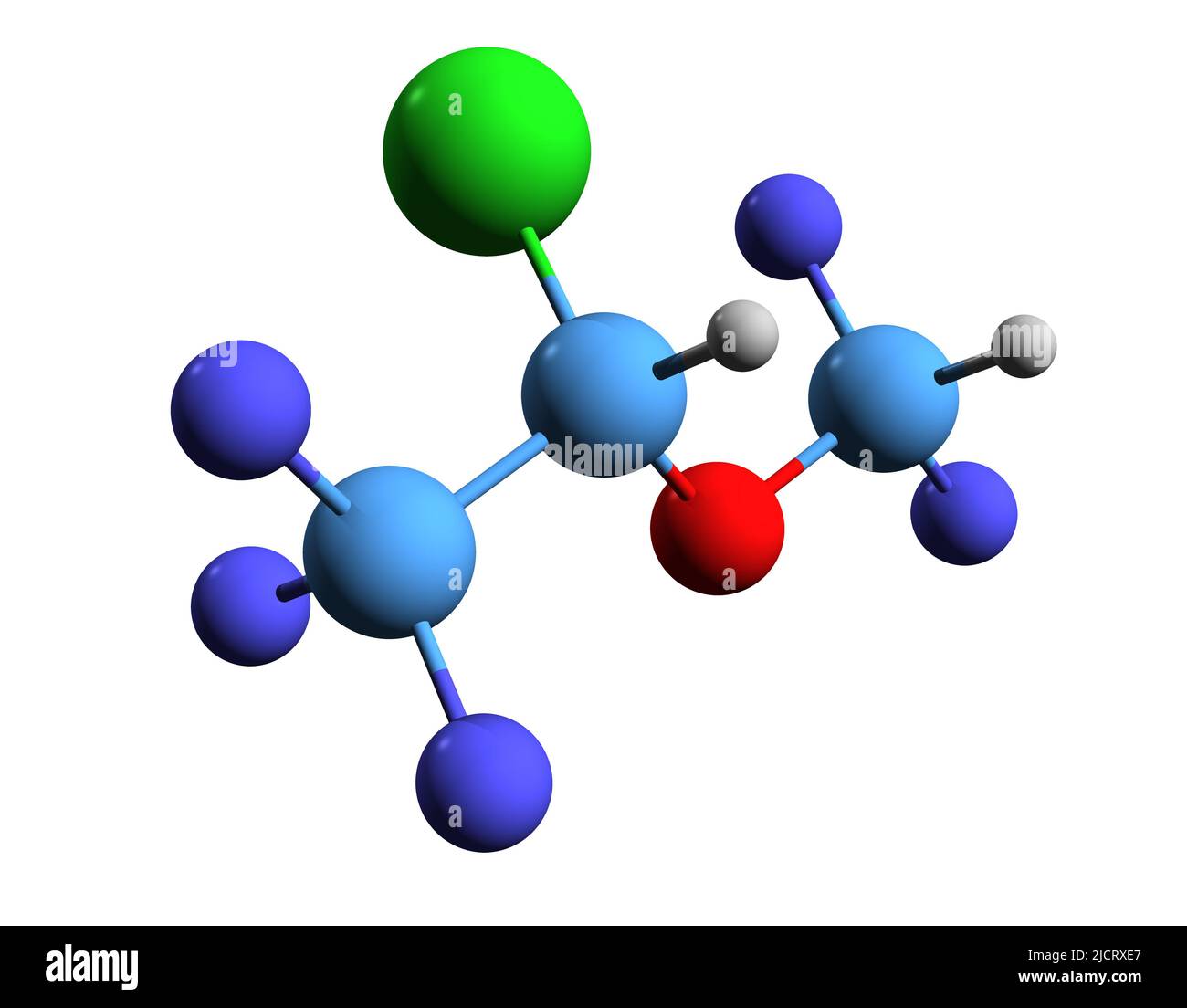 3D image of isoflurane skeletal formula - molecular chemical structure ...