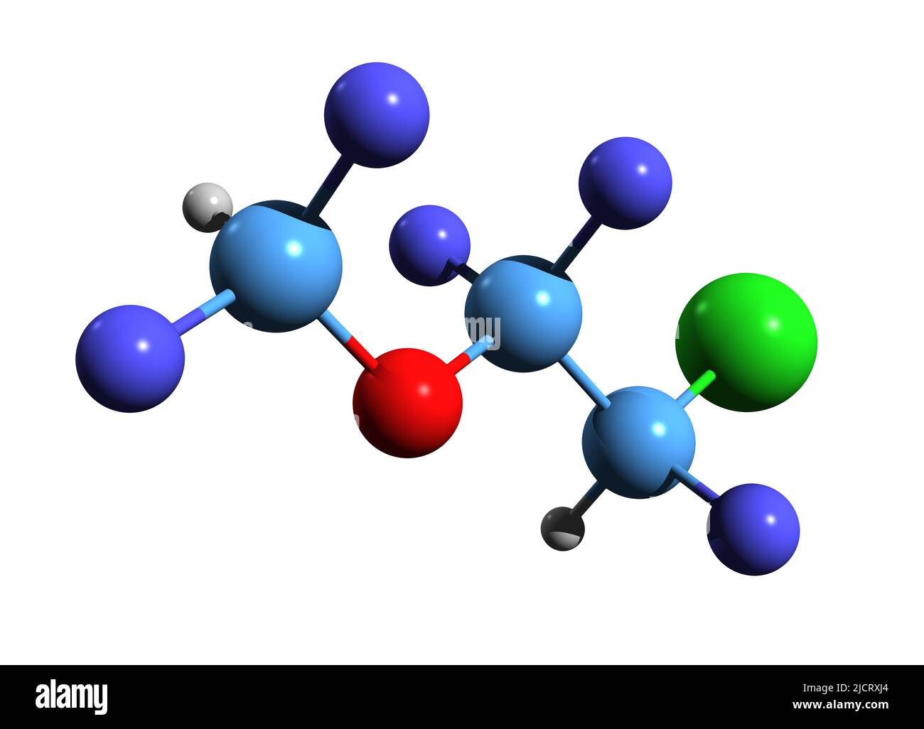 3D image of enflurane skeletal formula - molecular chemical structure ...