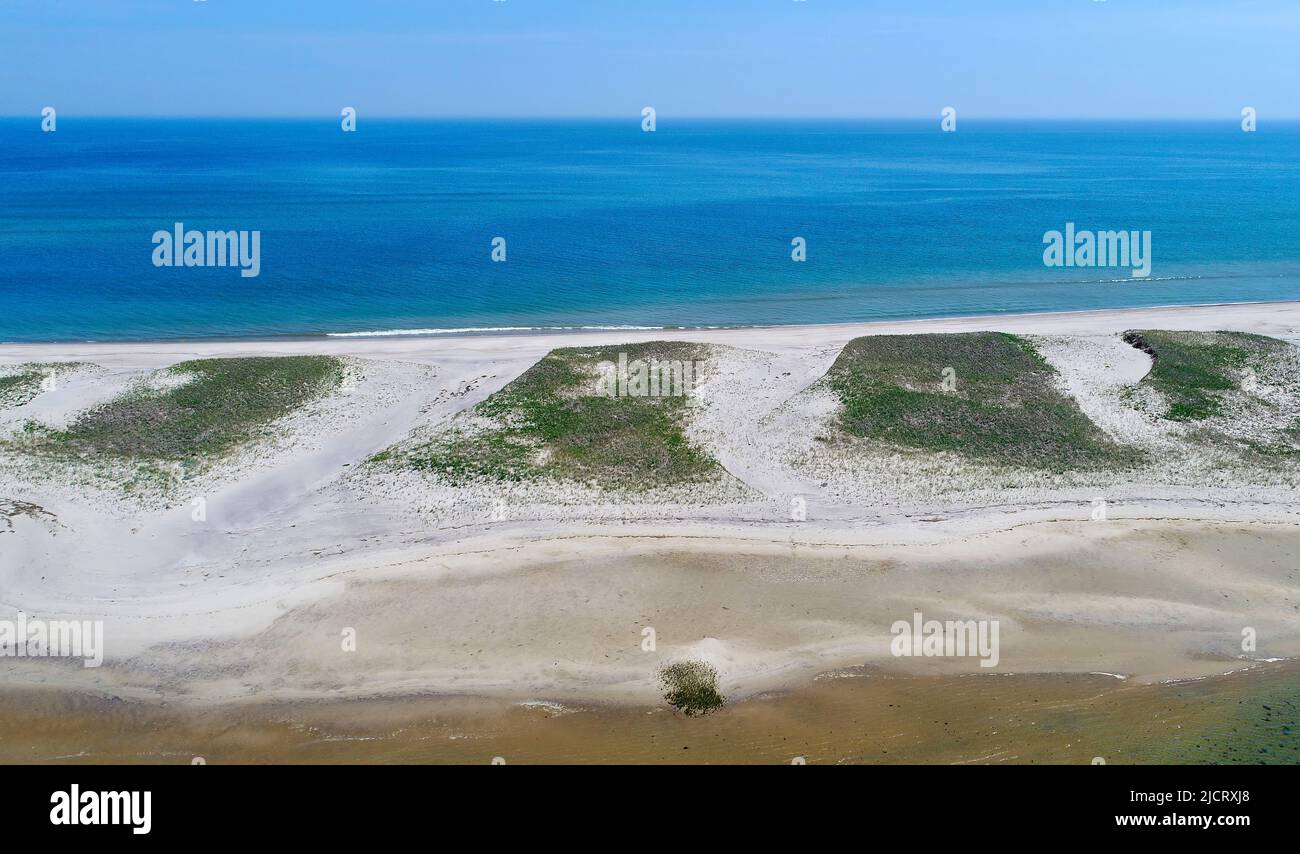 Nauset Marsh and Beach Aerial at Eastham, Cape Cod Stock Photo - Alamy