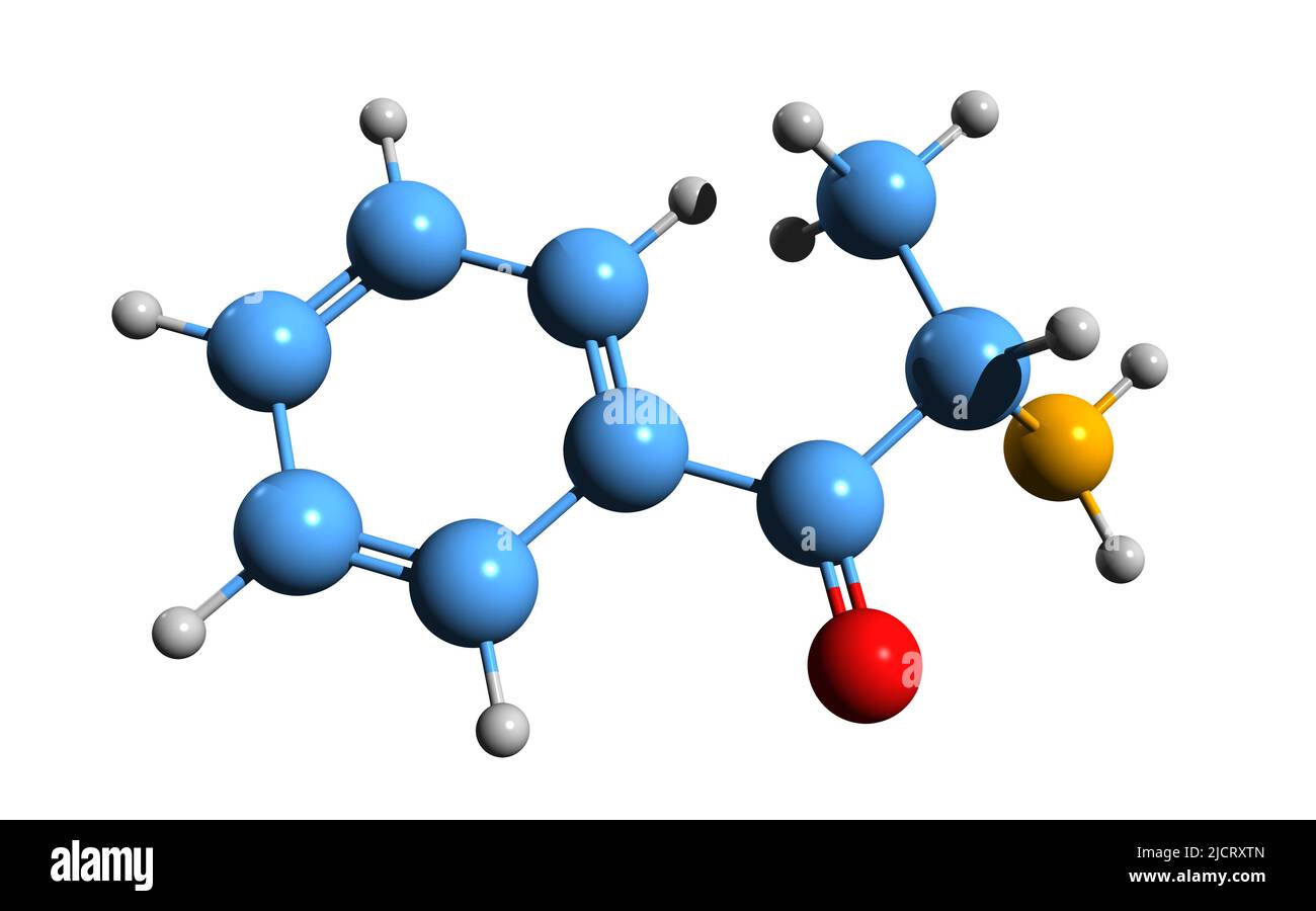 3D image of cathinone skeletal formula - molecular chemical structure ...