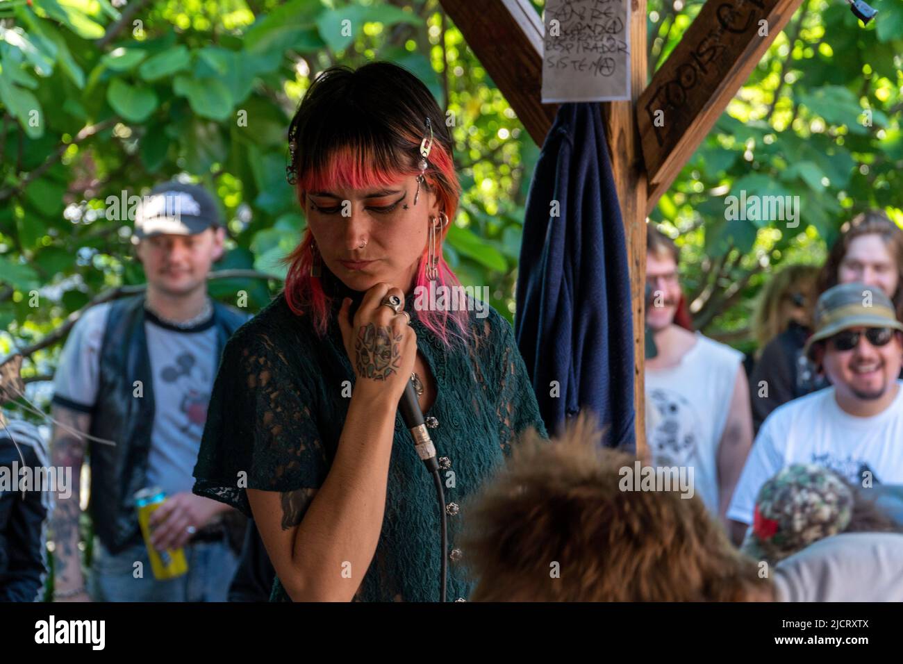 May 29, 2022, New York, NY, USA: Punk rock band Abism takes over an ...