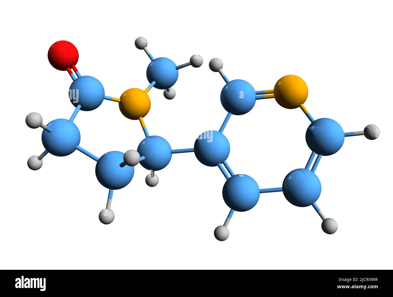 3D image of cotinine skeletal formula - molecular chemical structure of ...