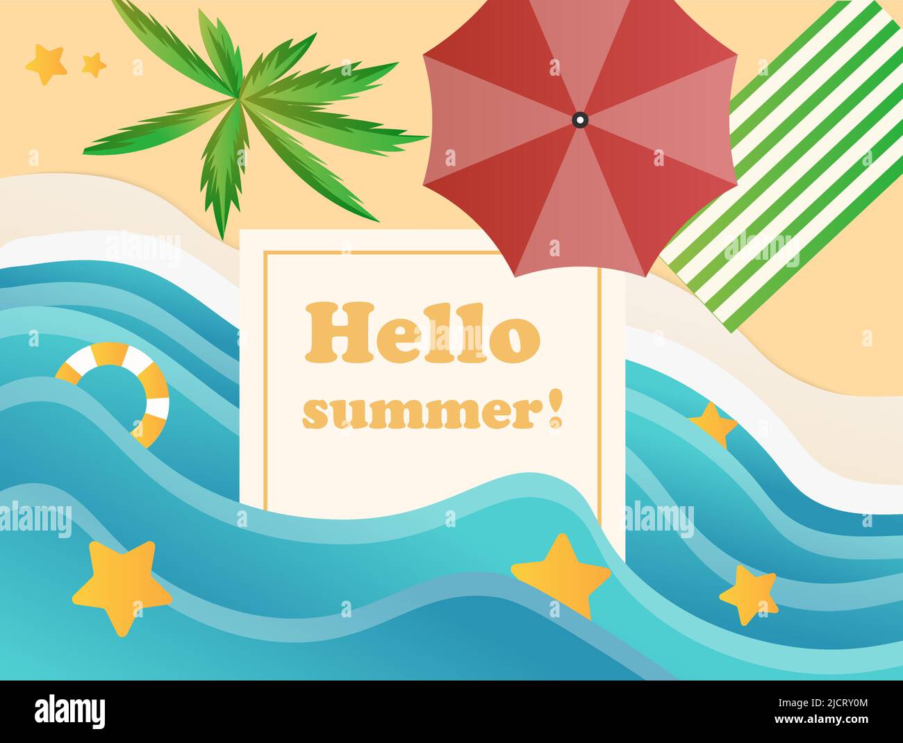 Hello summer banner Stock Vector Image & Art - Alamy