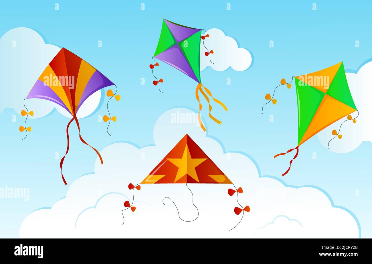 Set of kites on sky Stock Vector Image & Art - Alamy