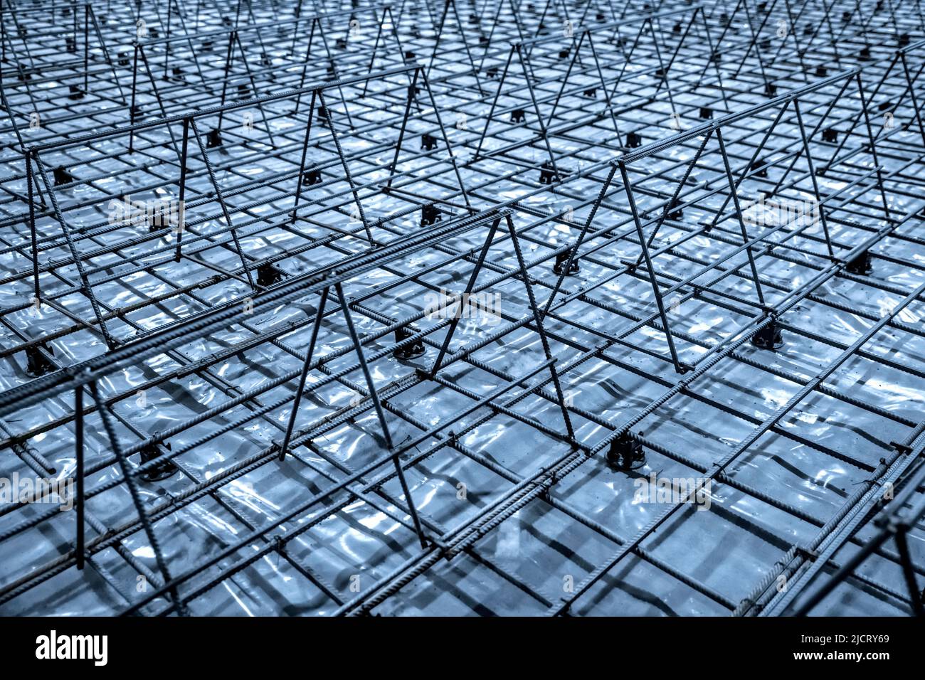 Ready-made frames for reinforced concrete piles. The metal finned rods ...