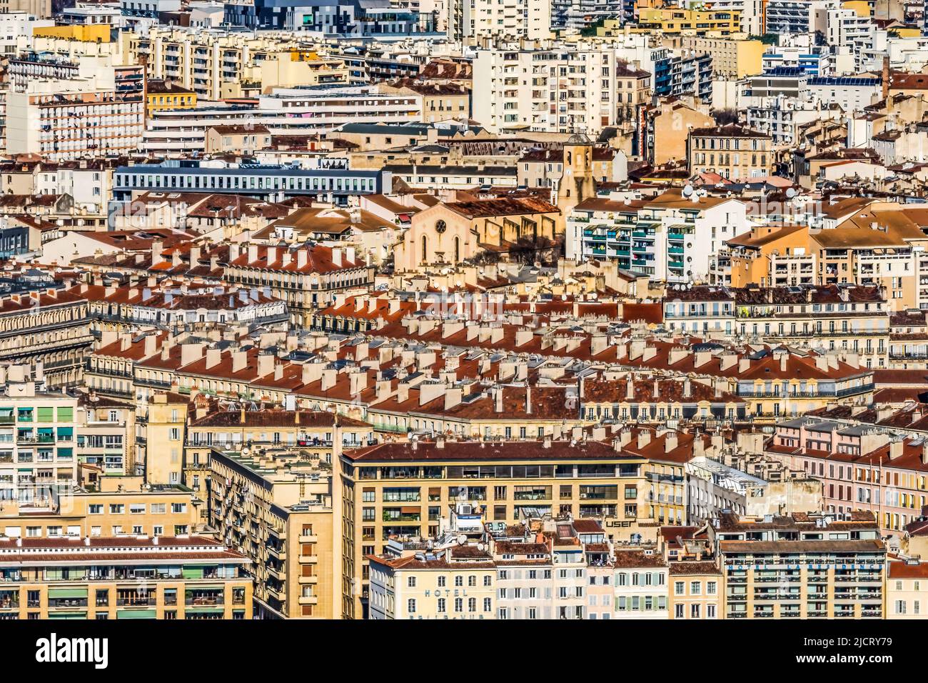 Red Apartment Buildings Pattern Marseille Cityscape Overview Marseille ...