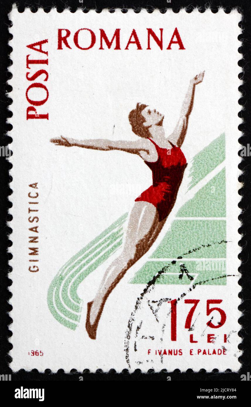 ROMANIA - CIRCA 1965: a stamp printed in the Romania shows Woman Diver ...